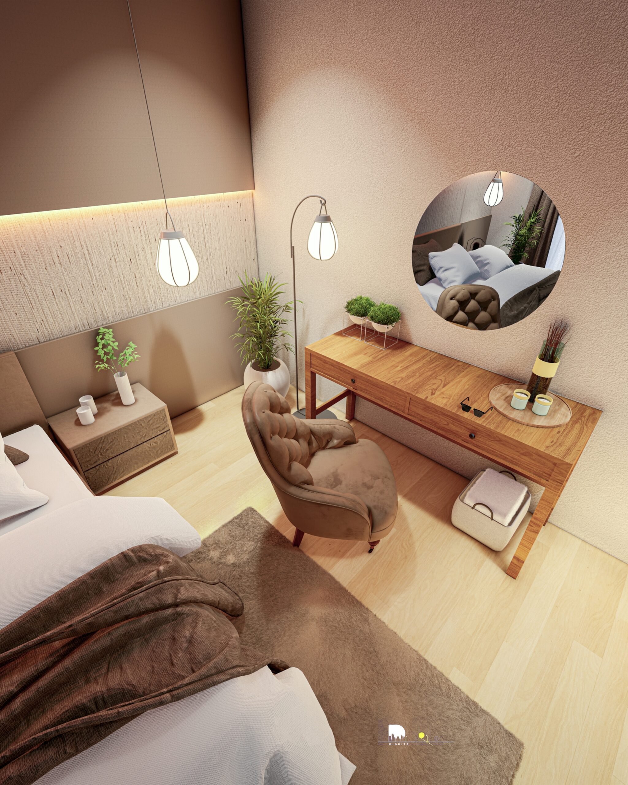 INTERIOR WORKS; AVERAGE SIZE BEDROOM RF NO; {BD004}